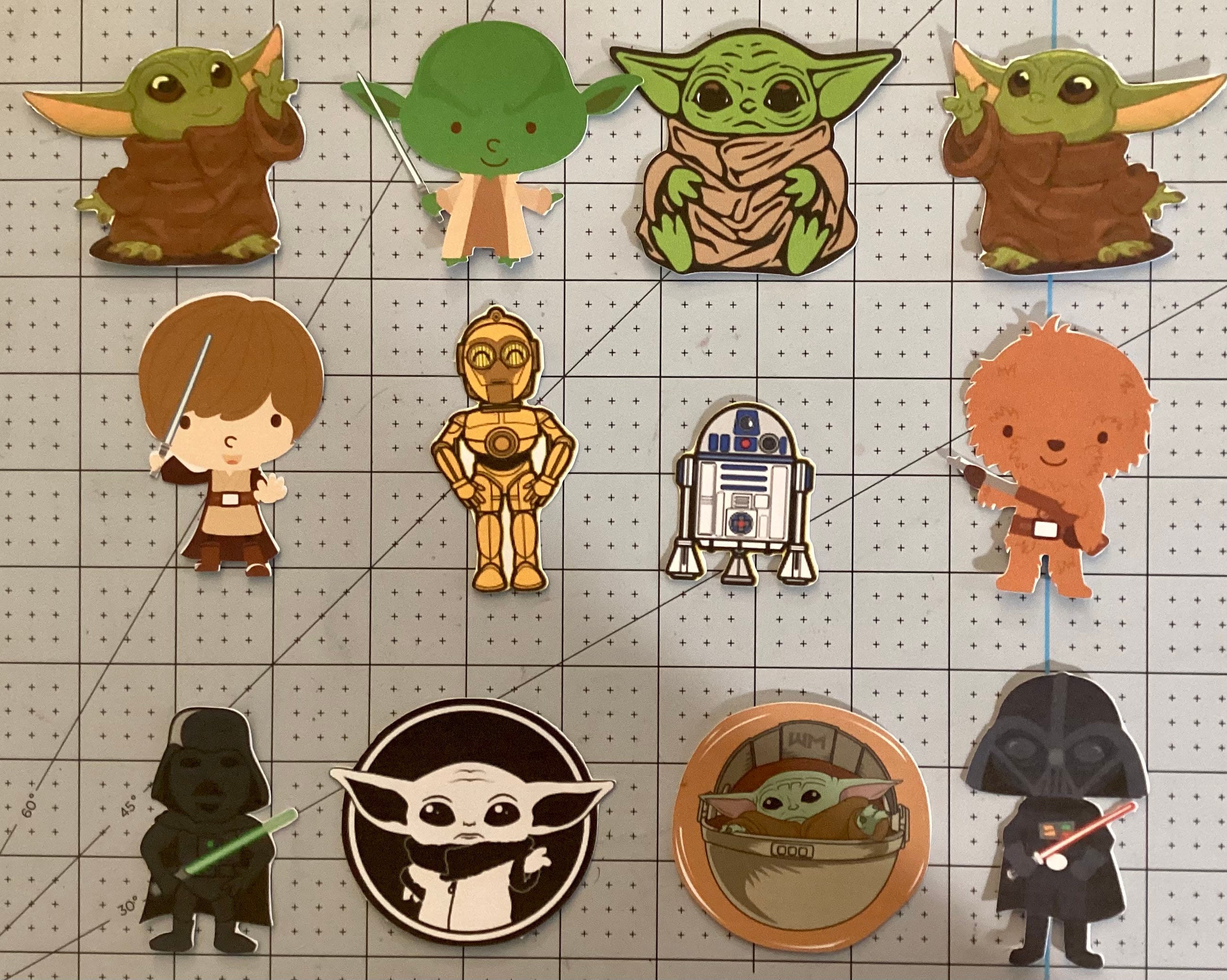24 Star Wars Character Cutouts, 24 Premade Star Wars Diecuts, Star Wars ...