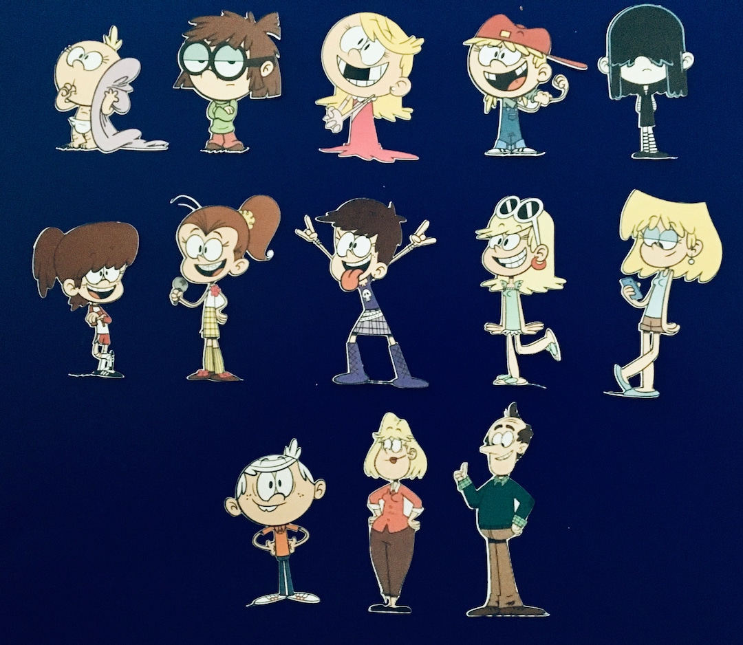 12 Themed Loud House Family Cutouts, 12 + Plus 1 Premade Assorted ...