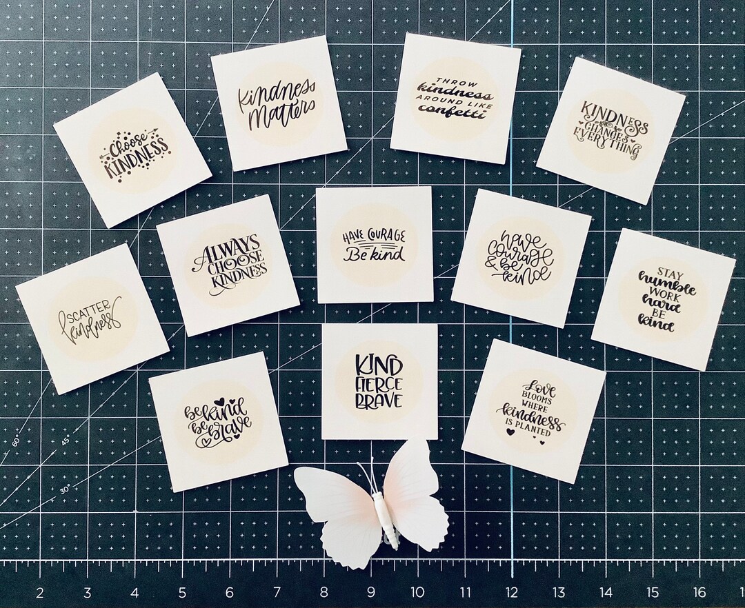 Positive Affirmations KINDNESS MATTERS, 12 Assorted Colorful Positive ...