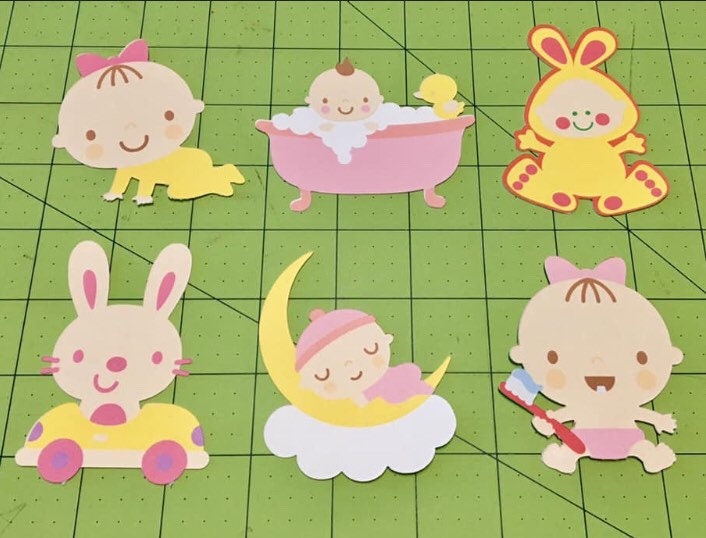 12 Babies cutouts 12 premade diecuts baby girl baby boy | Etsy