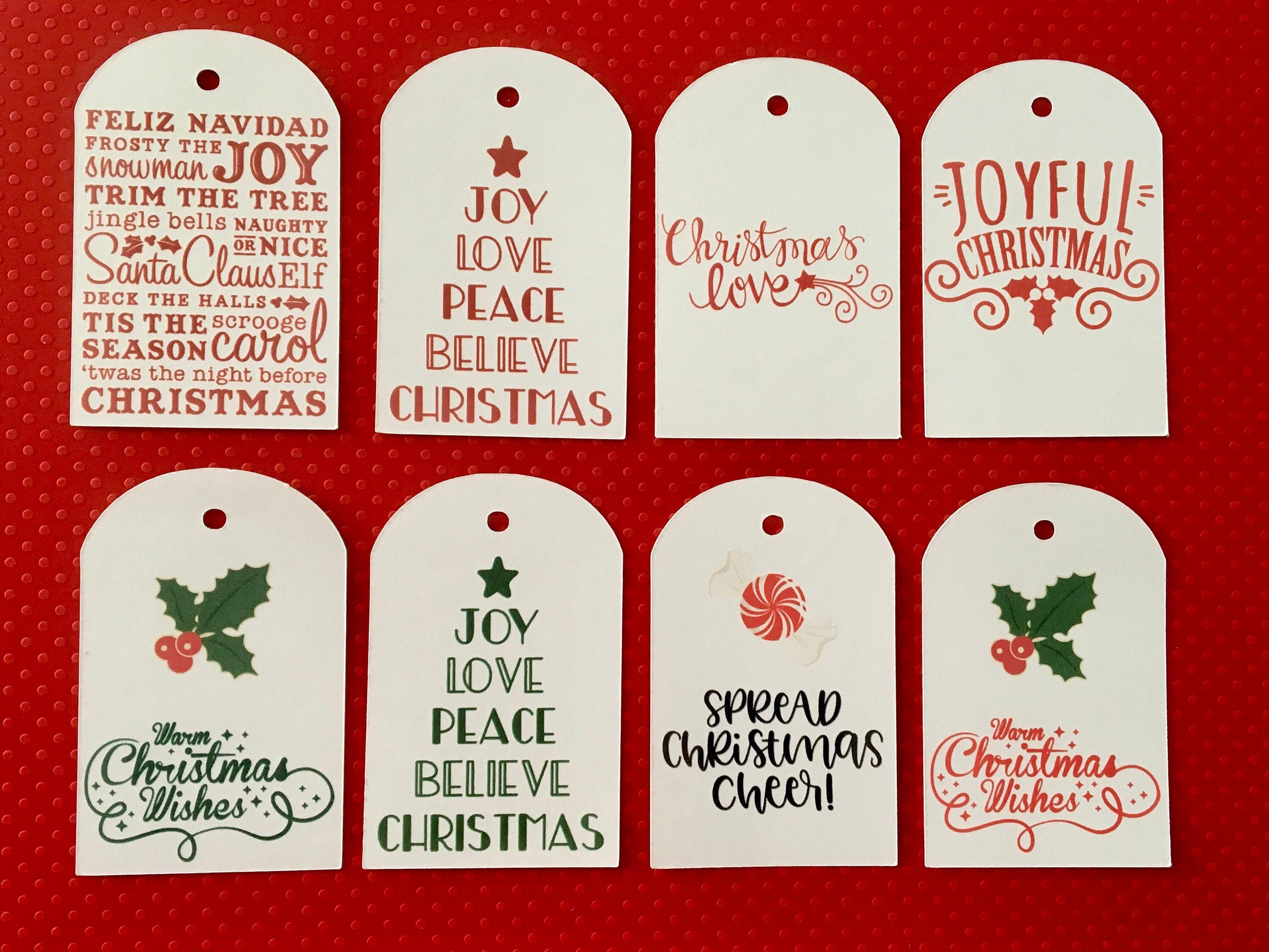 Christmas Gift Tags Set of 8 Gift Tags Handmade Holiday - Etsy