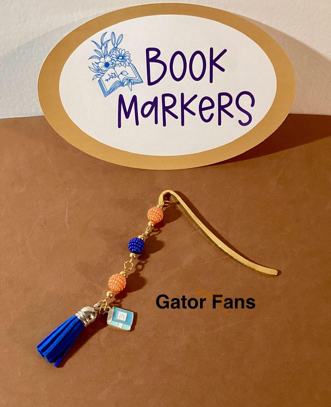 Book Marker Gator Fans Colors, Unique Gift Idea, Book Page, Metal ...