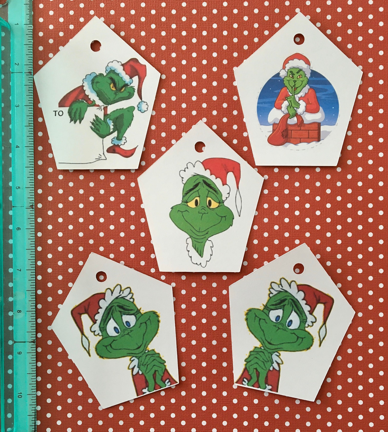 Christmas Grinch Character Gift Tags Themed Set of 12 Gift Tags ...
