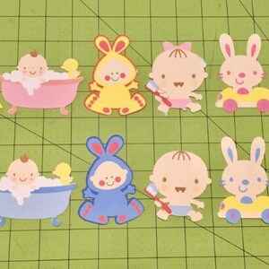 24 Babies Cutouts, 24 Premade Diecuts Baby Girl, Baby Boy, Shower ...