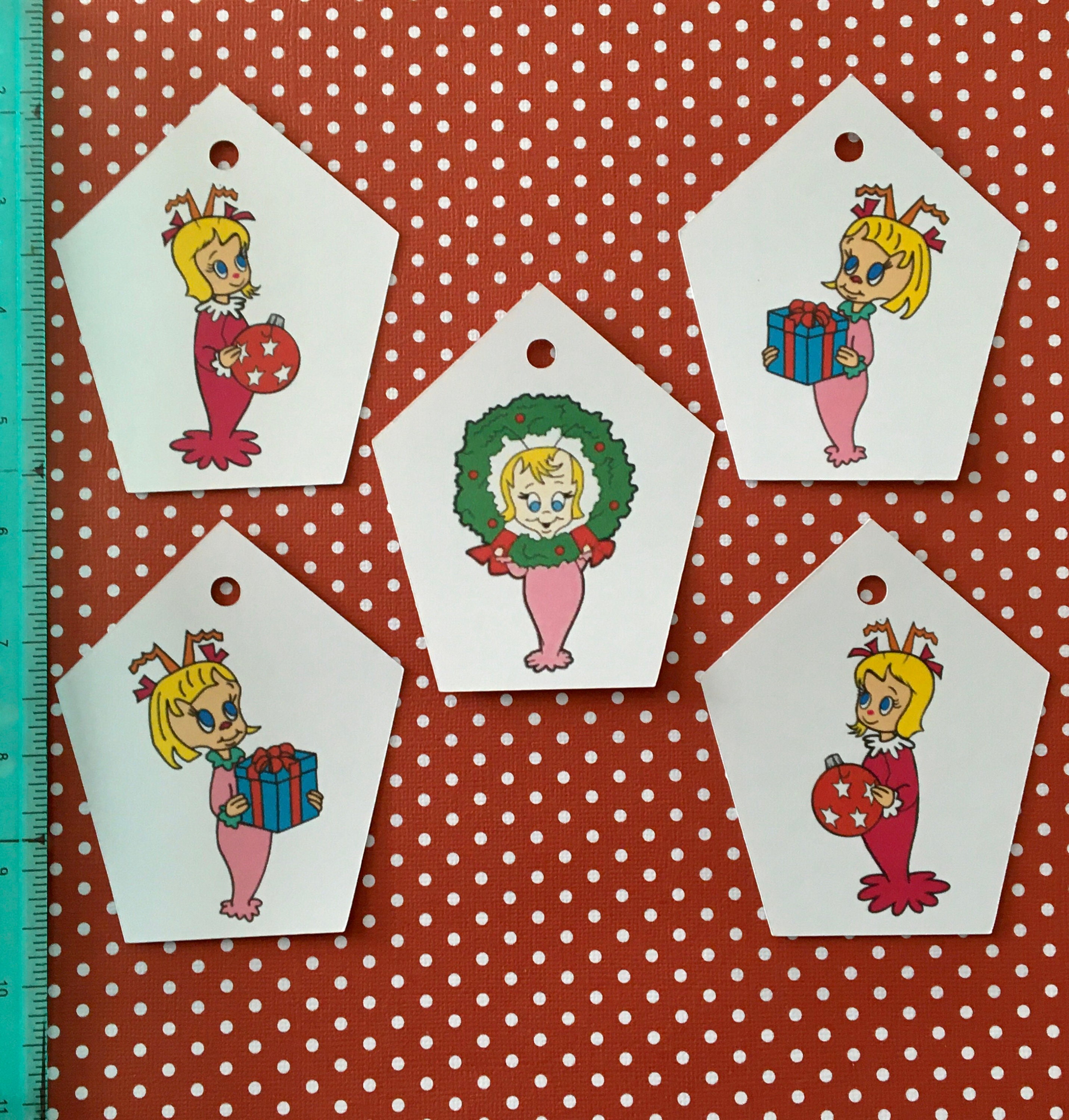 Christmas Grinch Character Gift Tags Themed Set of 12 Gift Tags ...