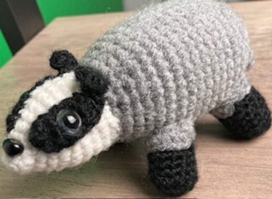 Handcrafted Badger Amigurumi - Adorable Crocheted Woodland Creature - Etsy