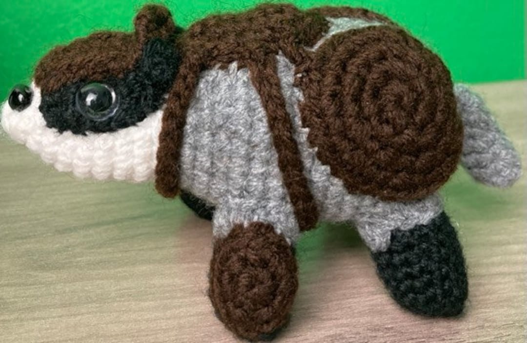 Handcrafted Armored Badger Amigurumi - Unique Fantasy Plush Toy - Etsy