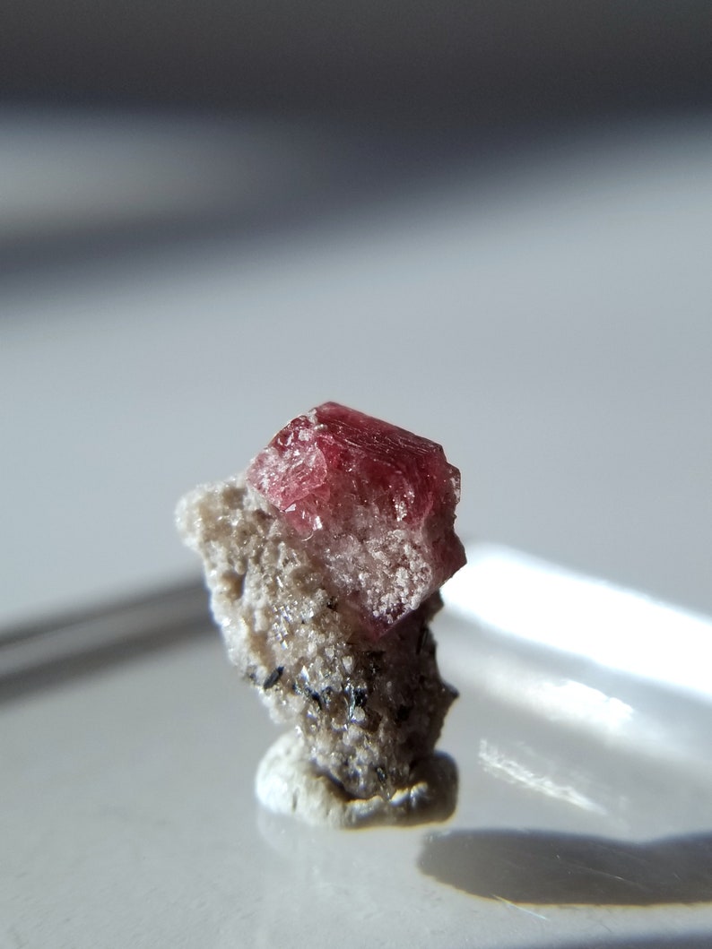 Rare Raspberry Red Beryl Bixbite, on Topaz Mine Direct Crystal Specimen ...