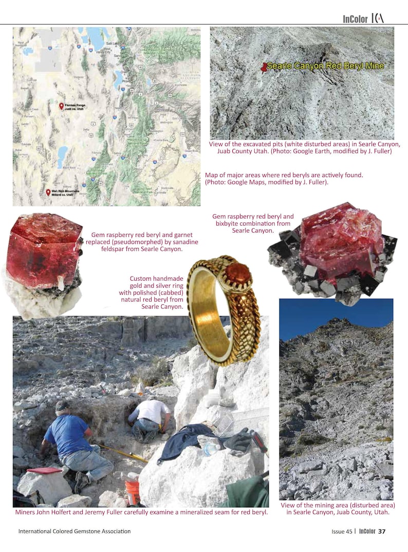 Rare Raspberry Red Beryl Bixbite, on Topaz Mine Direct Crystal Specimen ...