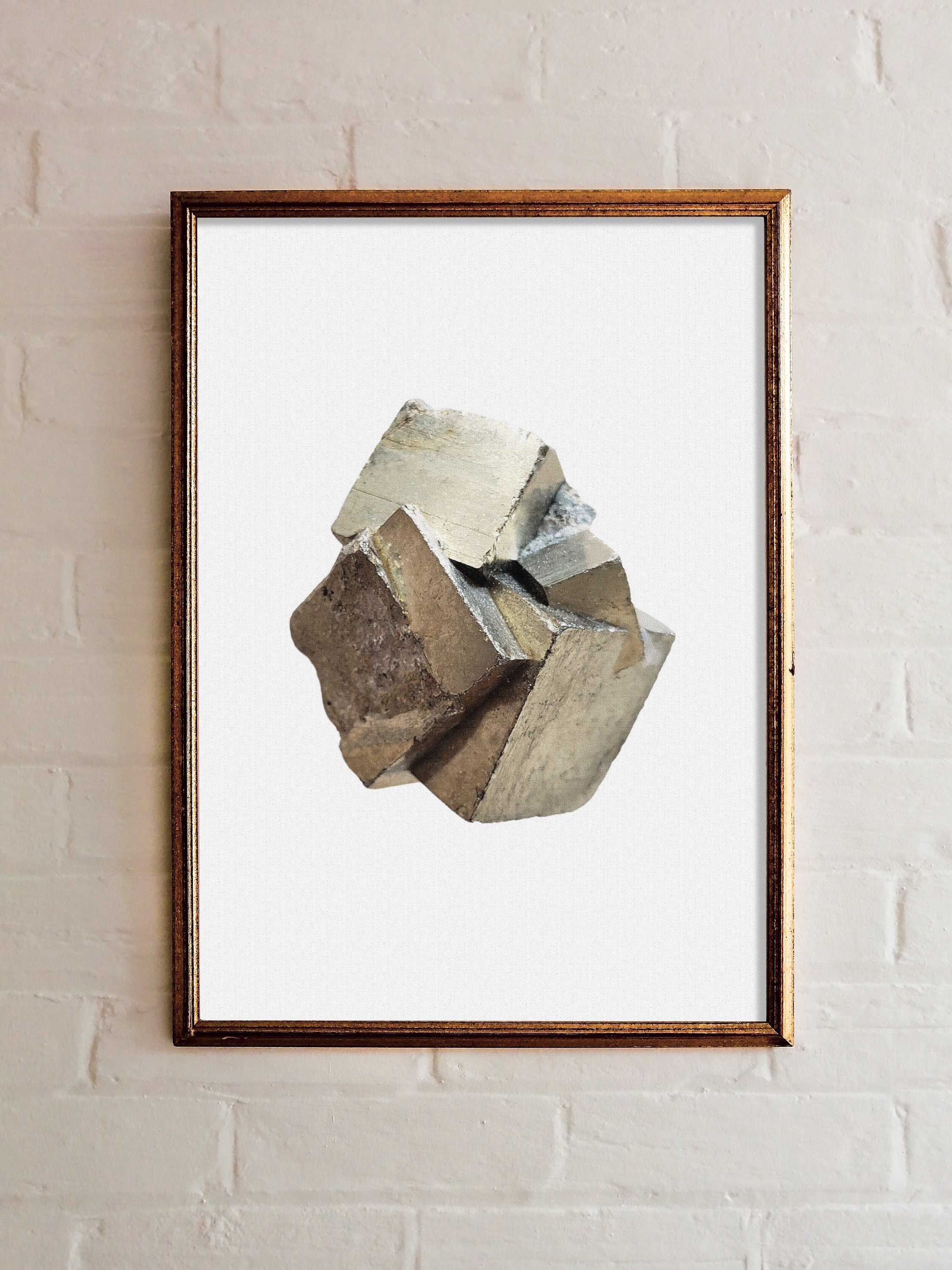 Cubic Pyrite Art Print, Digital Download, Mineral Poster, Rock Poster ...