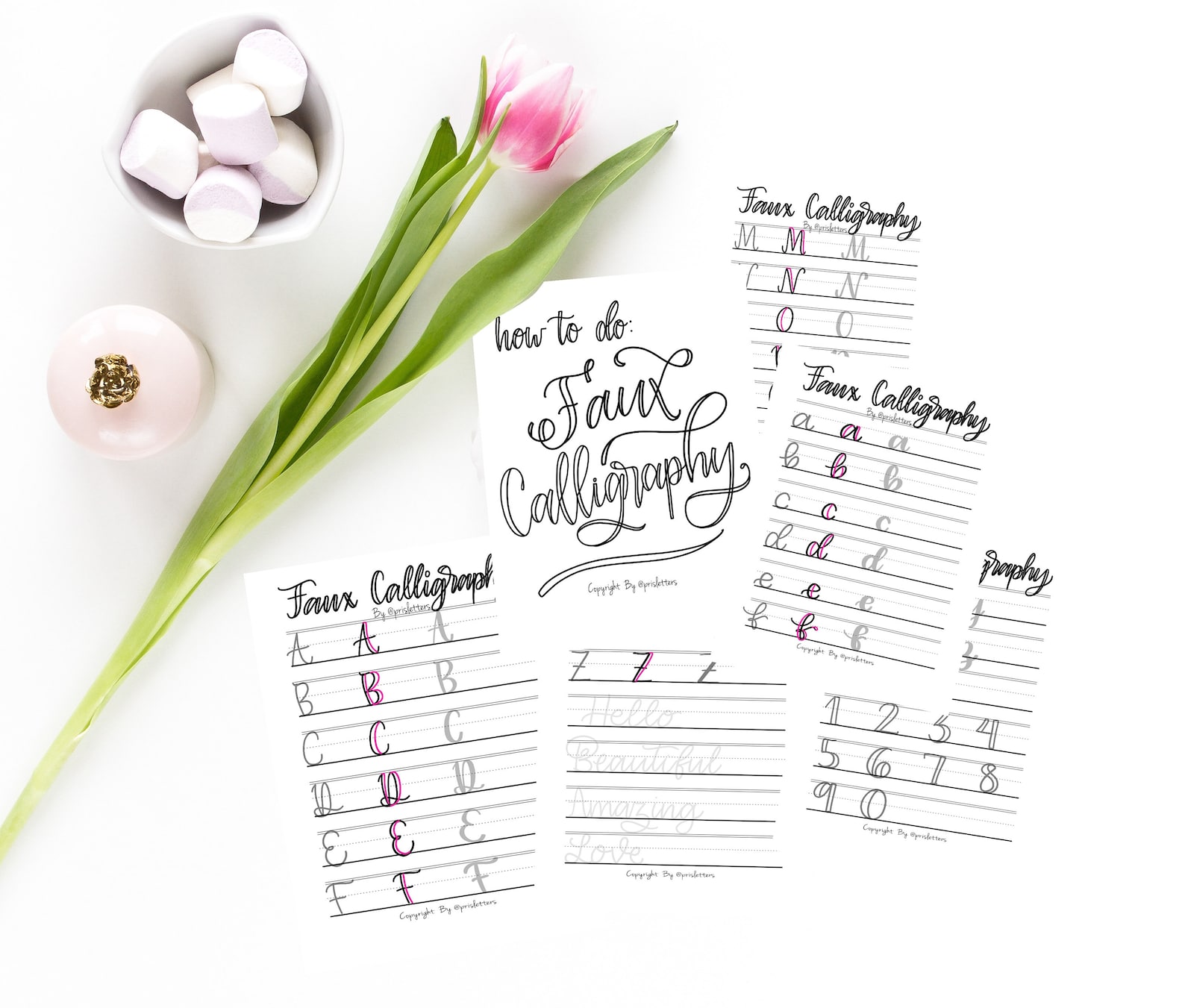 Faux-calligraphy Practice Worksheets FAUXLIGRAPHY - Etsy
