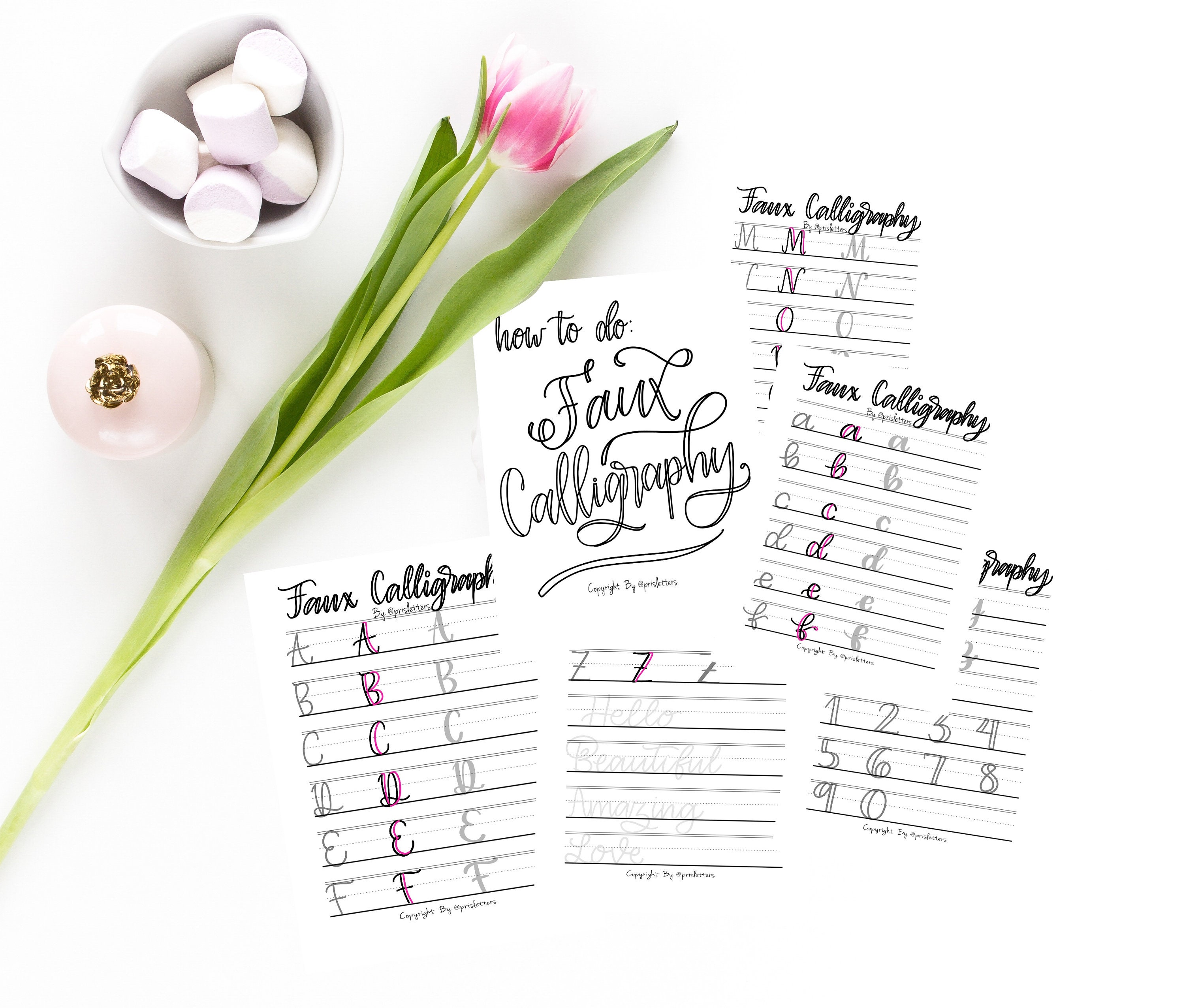 Faux-calligraphy Practice Worksheets FAUXLIGRAPHY - Etsy