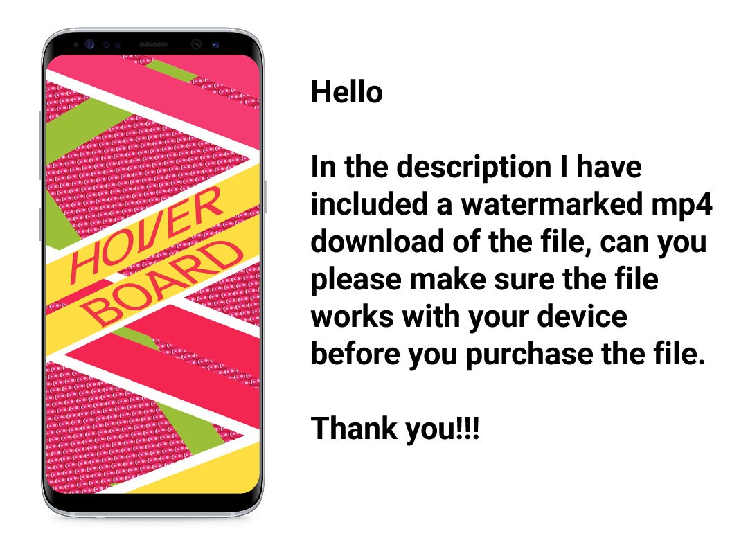Back to the Future Hoverboard MP4 Animated Phone Wallpaper | Digital ...
