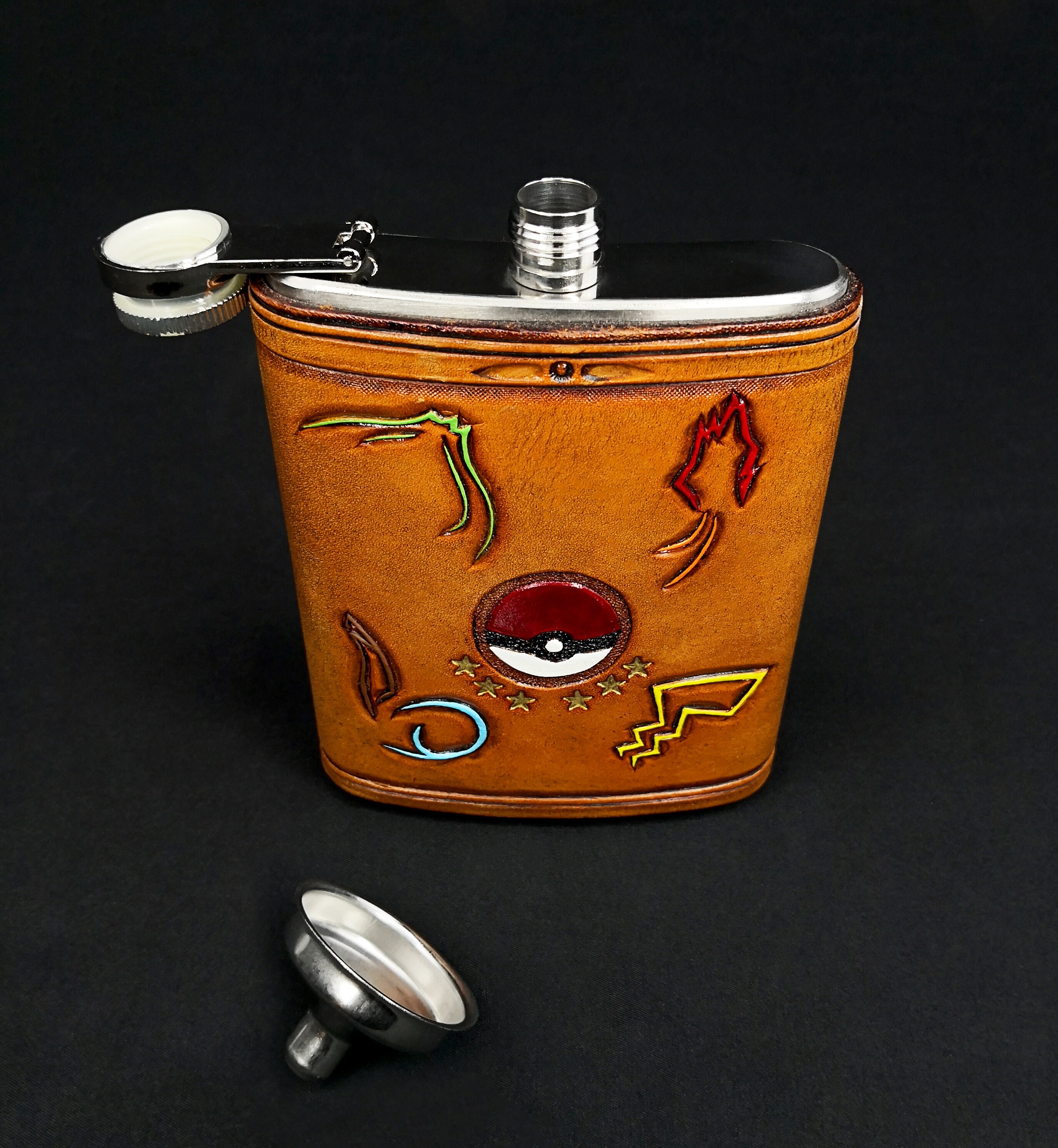 Pokemon Starters Leather Flask Inspired by the World - Etsy Australia