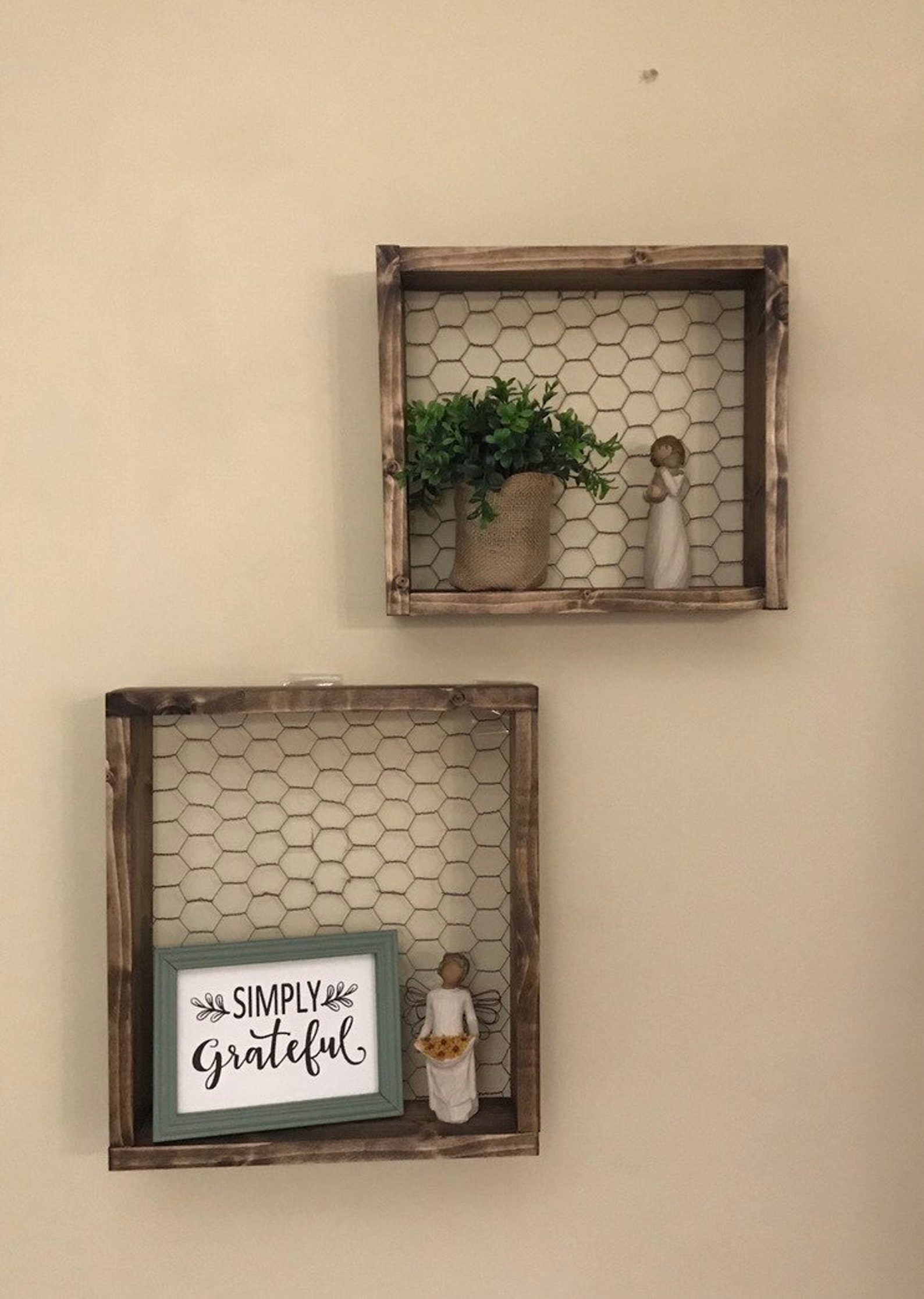 Rustic Chicken Wire Shelves - Etsy