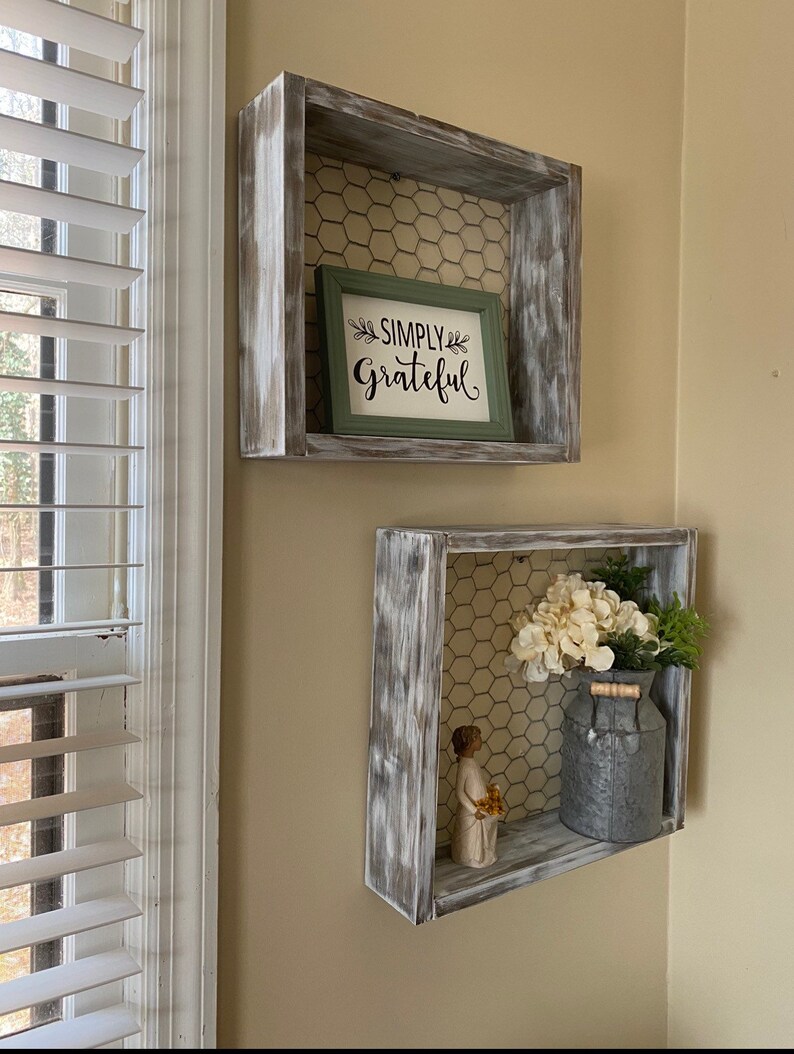 Rustic Chicken Wire Shelves - Etsy