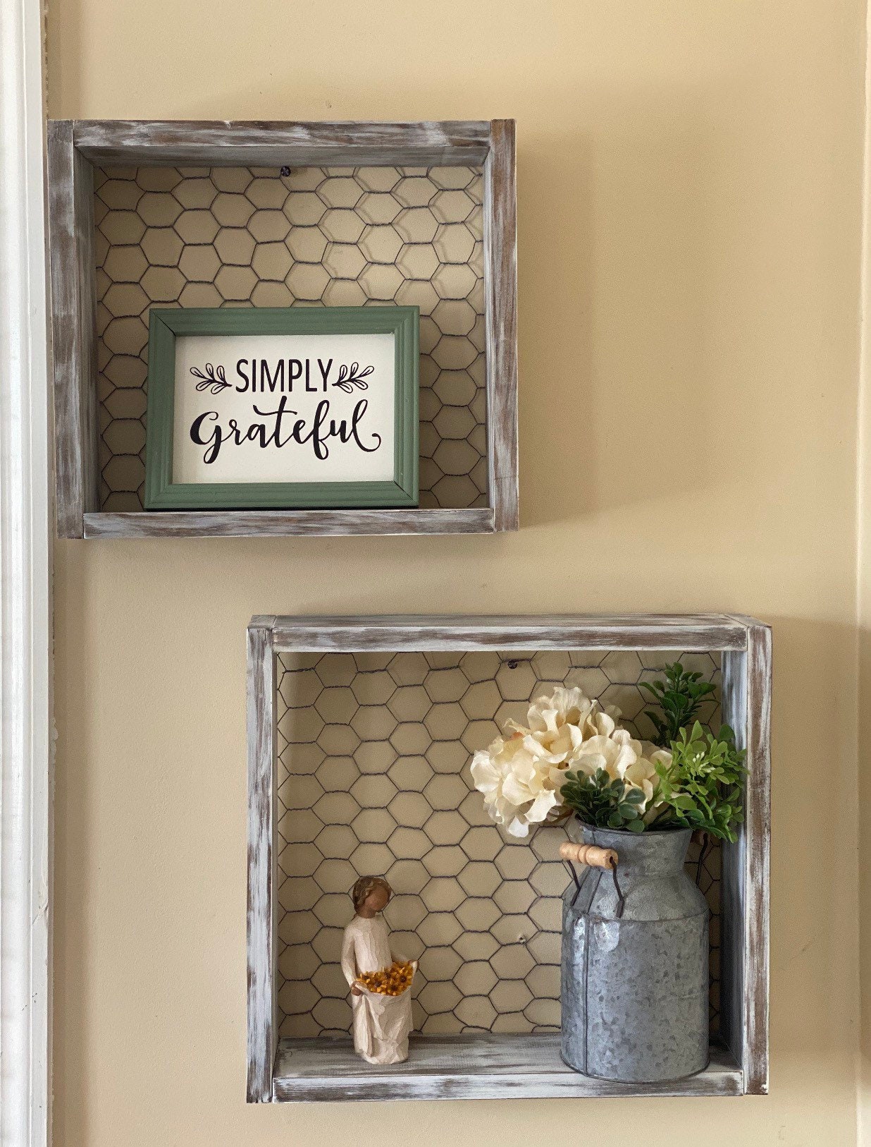 Rustic Chicken Wire Shelves - Etsy