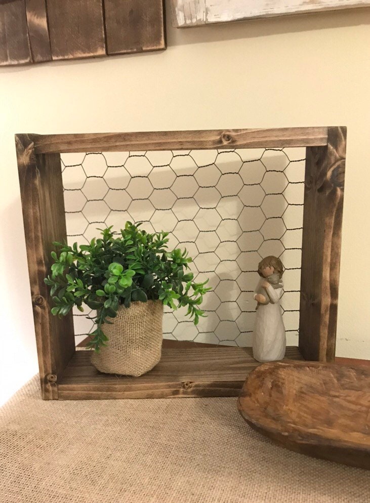 Rustic Chicken Wire Shelves - Etsy
