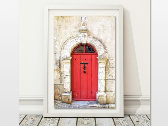 Old Red Door Print Printable Photo Rustic Door Art Provence | Etsy