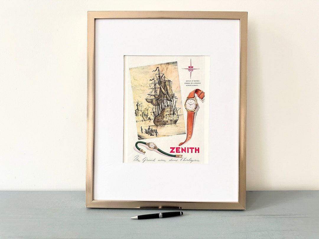 Rare Authentic Zenith Swiss Watch Poster, Best Vintage Gift for Boss or ...