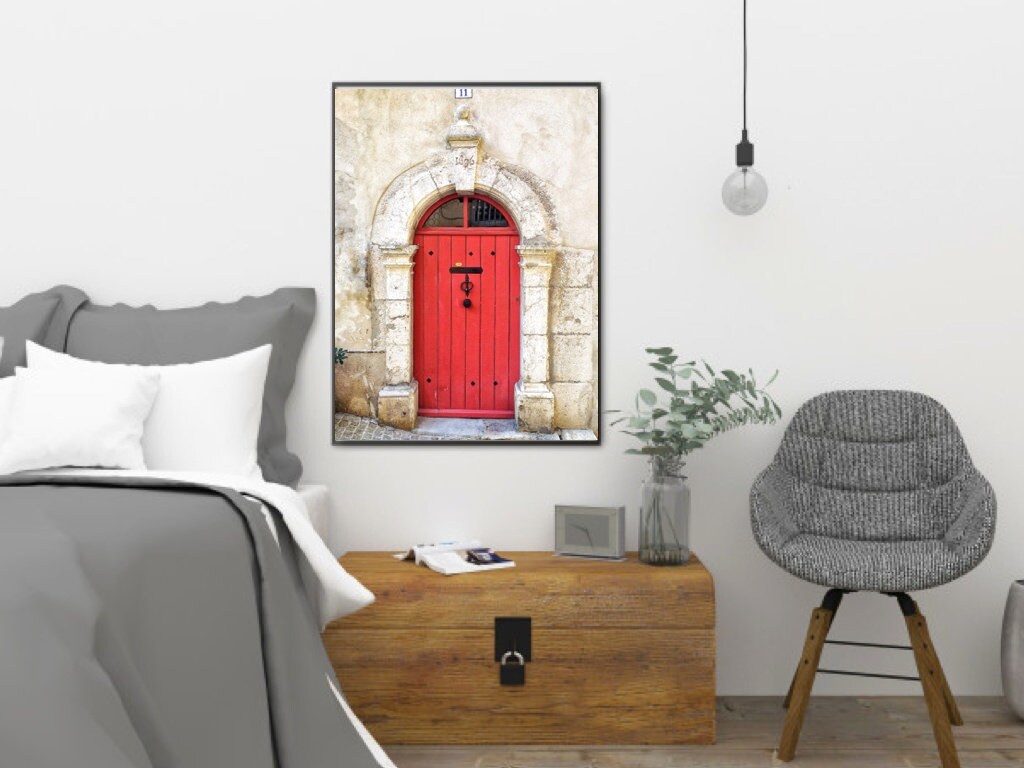 Old Red Door Print Printable Photo Rustic Door Art Provence - Etsy