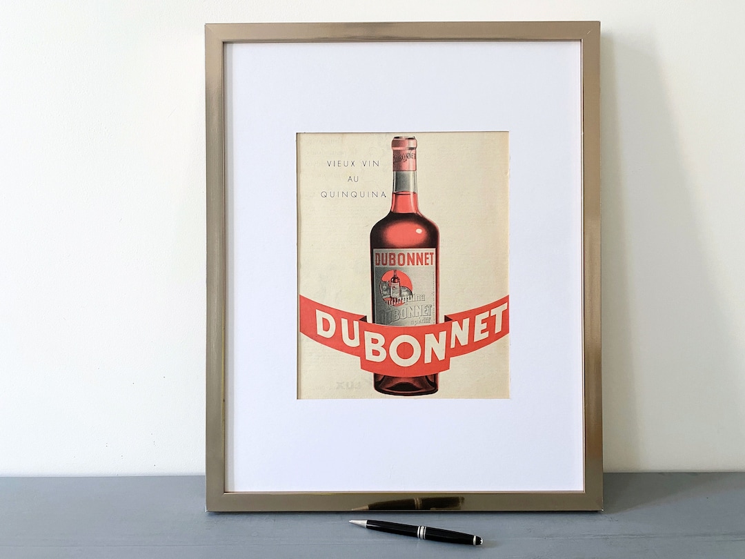 Dubonnet Aperitif Ad, Red Wall Art Decor, Cocktail Lover Gift, Virtel ...