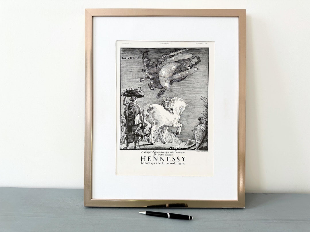Rare Authentic Vintage Hennessy Cognac Home Bar Wall Art Decor, Virgo ...