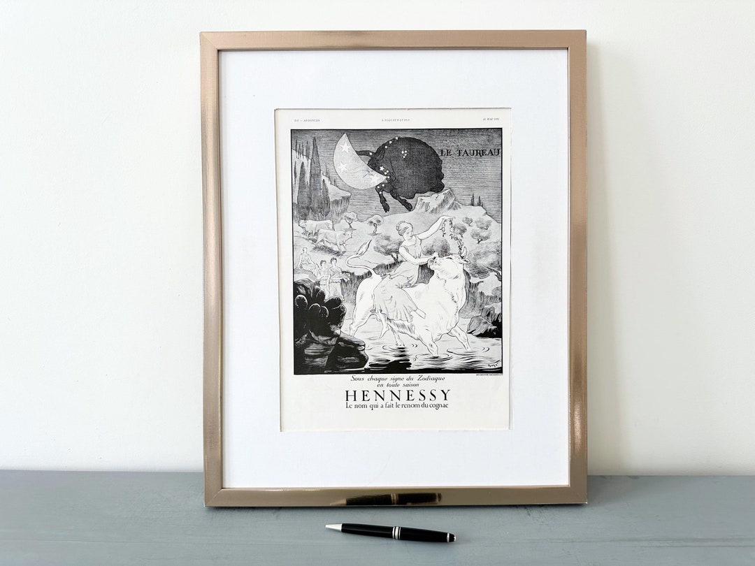 Rare Authentic Vintage Hennessy Cognac Home Bar Wall Art Decor, Taurus ...