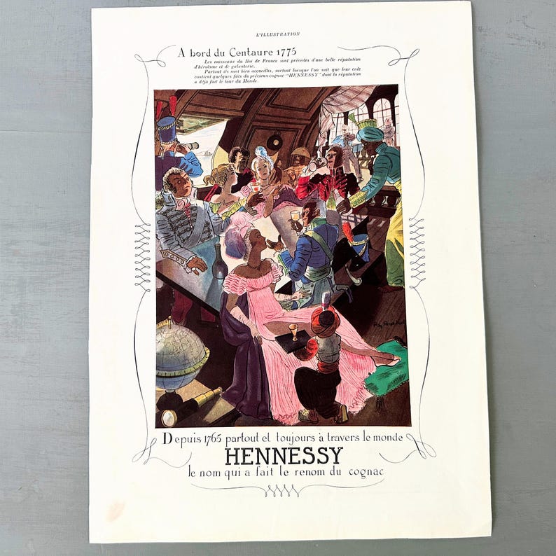 Original 1930s Vintage Hennessy Cognac Advertisement Print, Rare ...