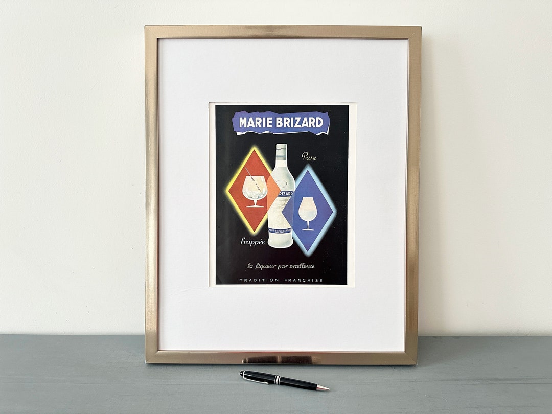Rare Authentic Marie Brizard Liquor Alcohol Poster, Minimalist Art Deco ...