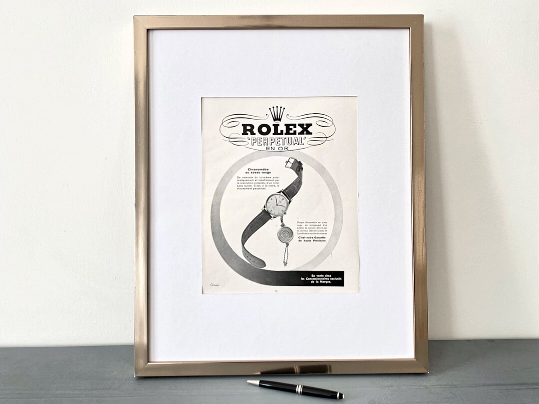 Rare Authentic Vintage Rolex Perpetual Swiss Watch Poster, Watch ...
