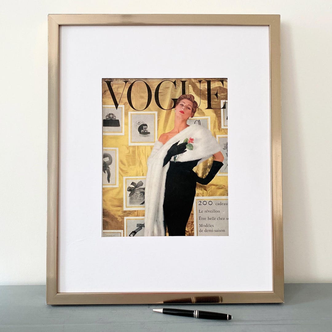 Authentic Vintage 1950s Vogue Cover Poster: Original French Magazine ...