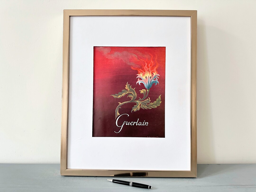 Rare Authentic French Vintage Guerlain Perfume Advertisement Poster ...