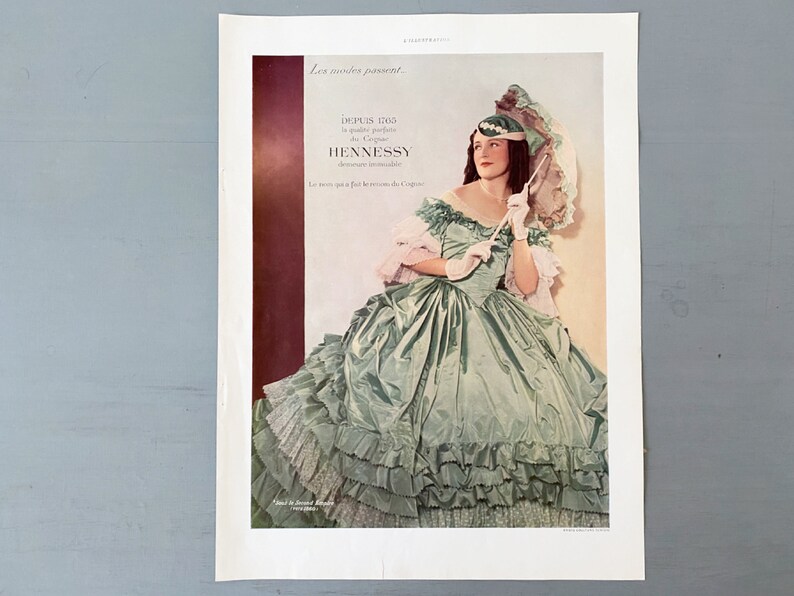 Original 1930s Vintage Hennessy Cognac Advertisement Print: French Lady ...