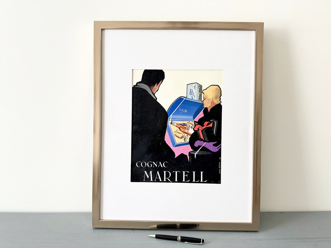 Vintage Mid Century Modern Martell Cognac Ad Poster, Retro Kitchen or ...