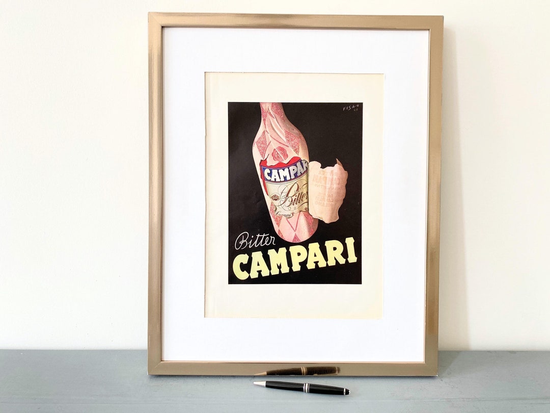 French Vintage Campari Bitter Bottle Advertisement Poster, Cocktail ...