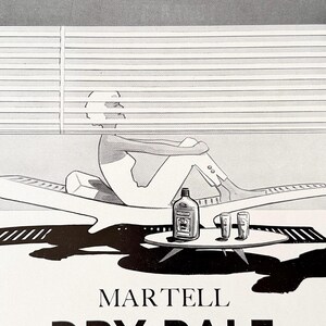 Vintage Mid Century Modern Martell Cognac Ad Poster, Retro Kitchen or ...