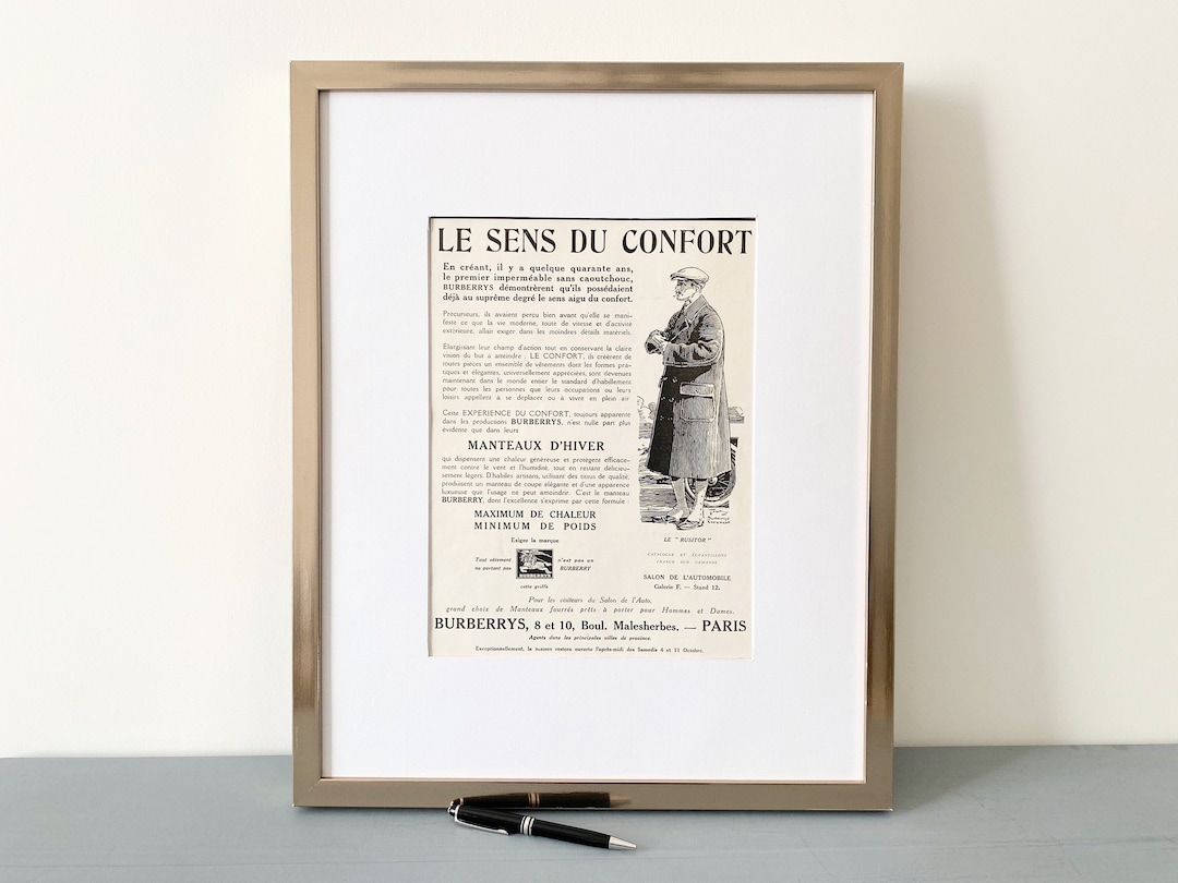 Vintage Burberry Advertisement Poster, Luxury Fashion Designer Brand ...
