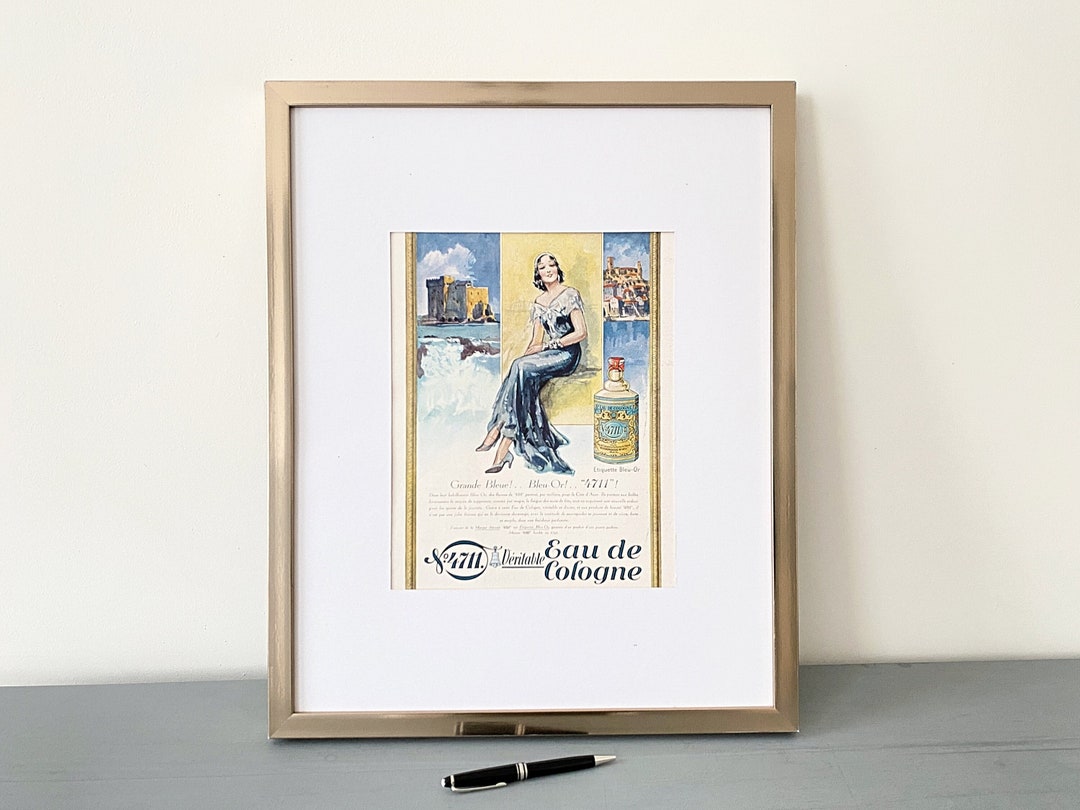 Vintage 4711 Cologne Perfume Bottle Poster, Parisian Boho Feminine ...