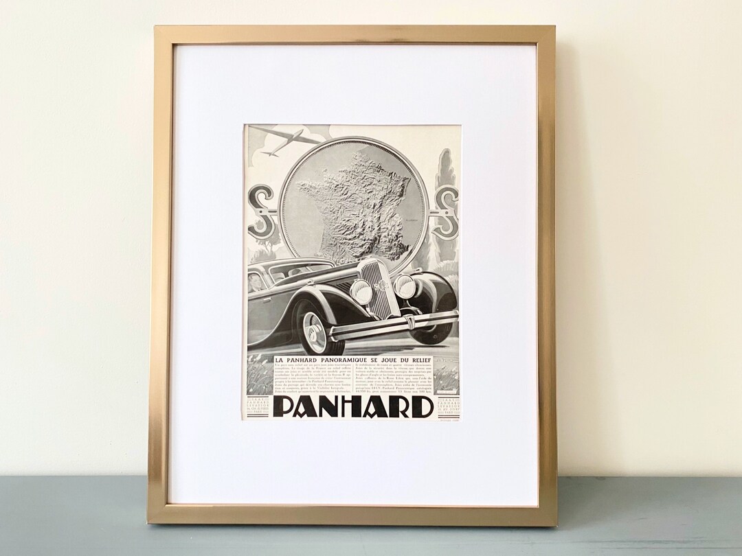 French Retro Classic Panhard Race Car Advertisement Poster From Vintage ...
