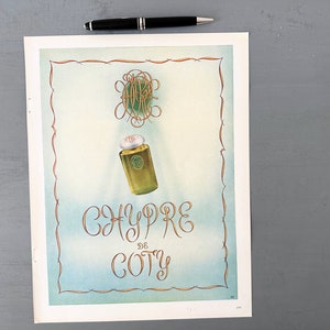 Rare Authentic Vintage Coty Chypre Perfume Advertisement Print, Mid ...