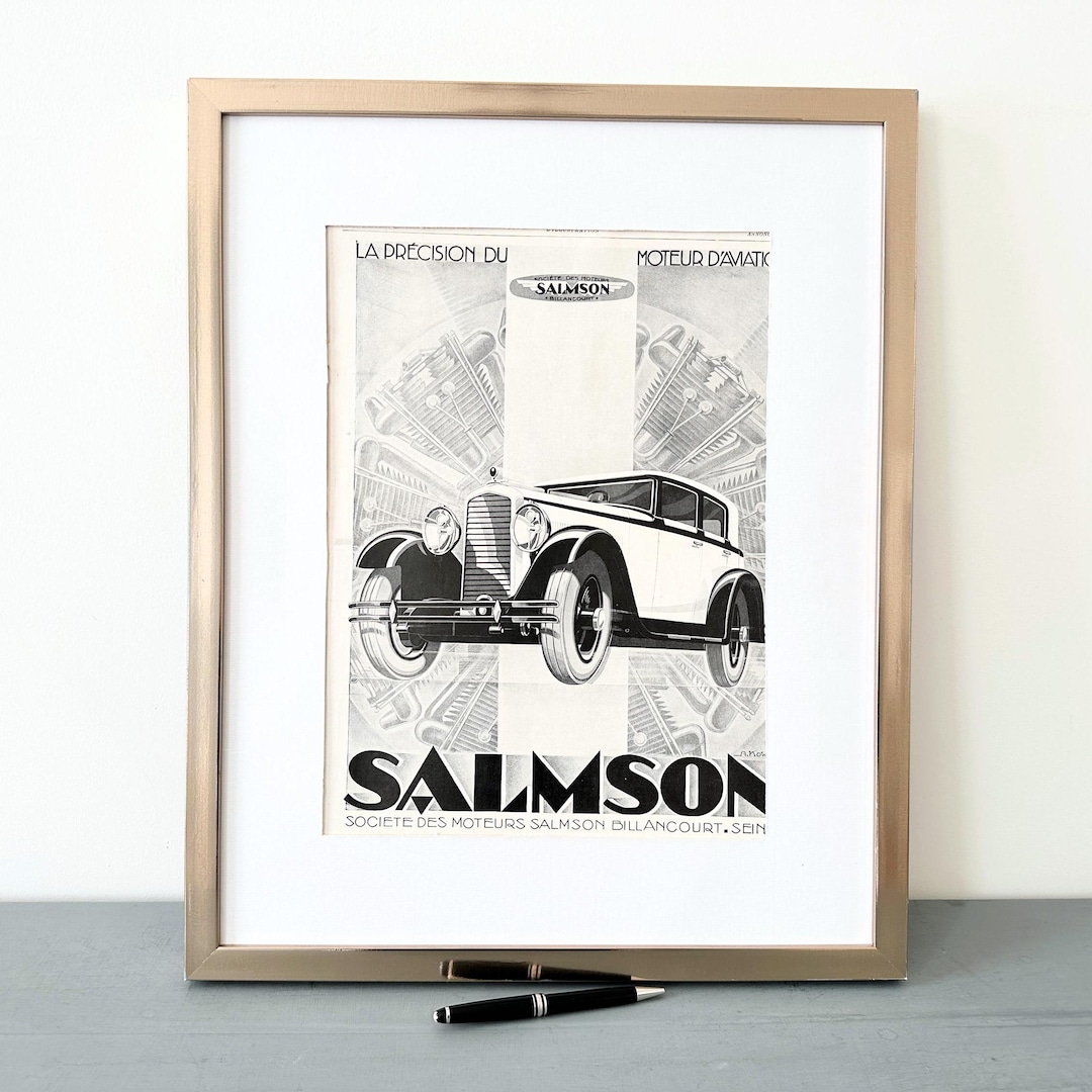 French Vintage Minimalist Classic Car Drawing Poster, Supercar ...