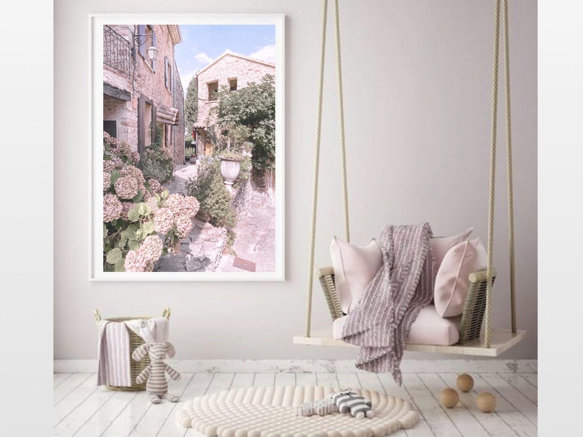 Pink Flower Print France Photography French Country Poster | Etsy