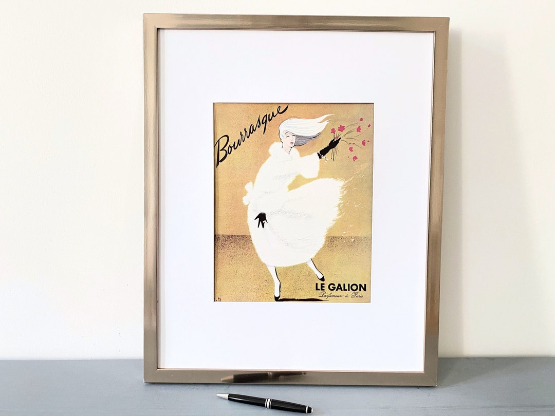 Rare Authentic Mid Century Modern Galion Perfume Ad Poster, French Ad ...