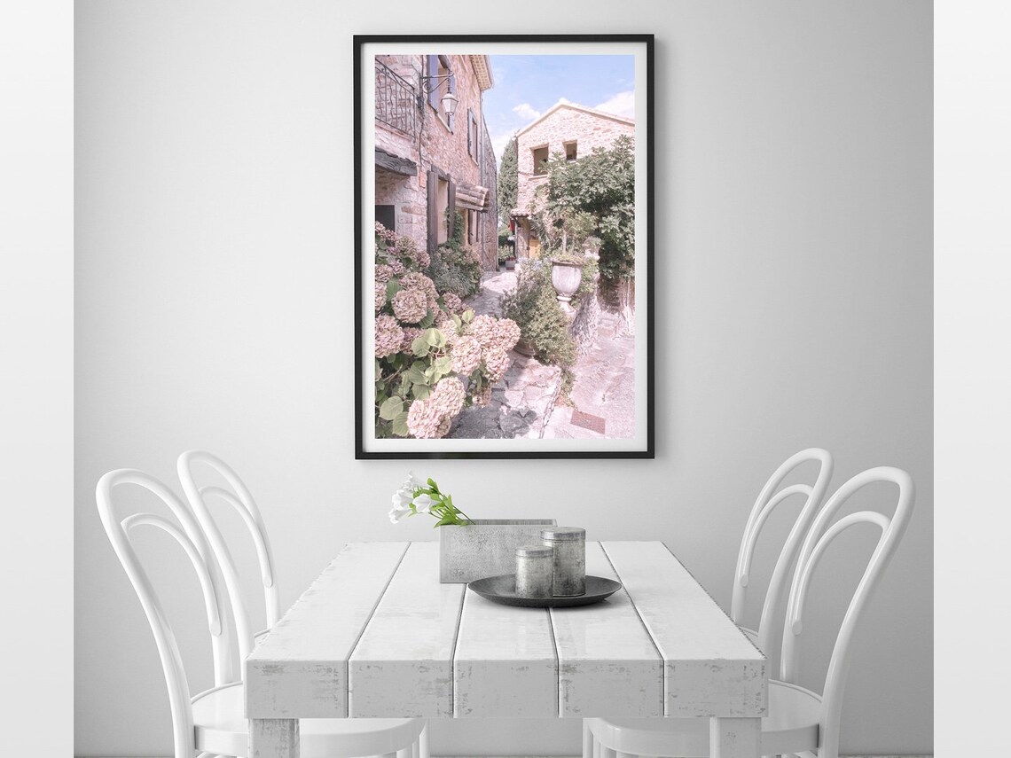 Pink Flower Print France Photography French Country Poster - Etsy