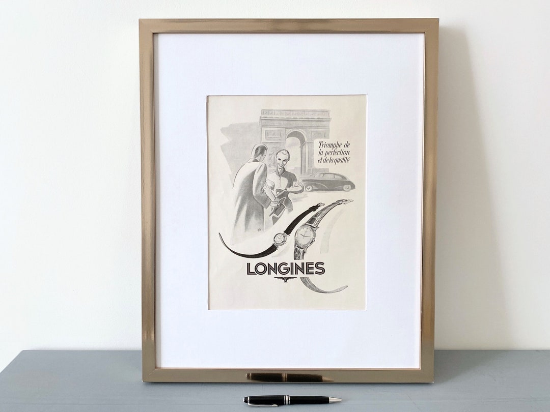 Rare Authentic Vintage Swiss Watch Longines Advertising Poster, High ...