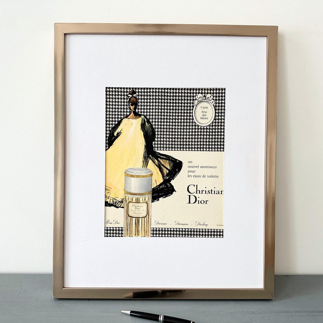 Original Vintage Dior Perfume Advertisement Print by Rene Gruau ...