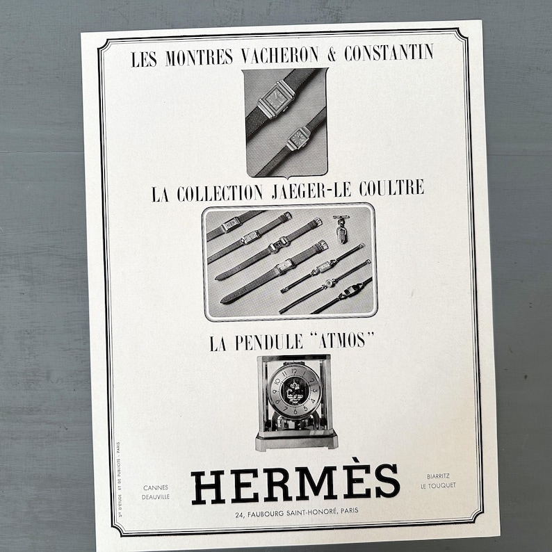 Original 1930s Vintage Hermes & Vacheron Constantin, Jaeger Ad Print ...