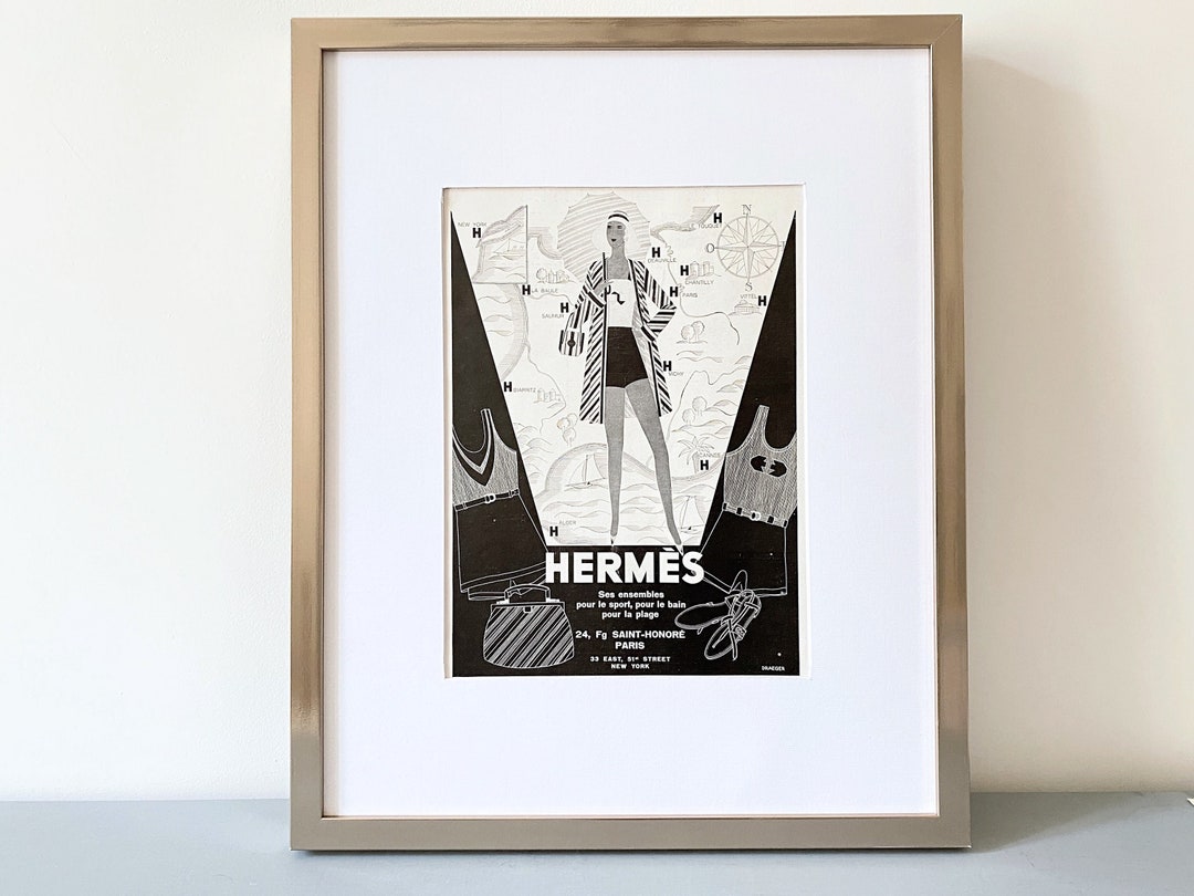 Hermes Wall Art Rare Authentic Print Black and White Ad - Etsy