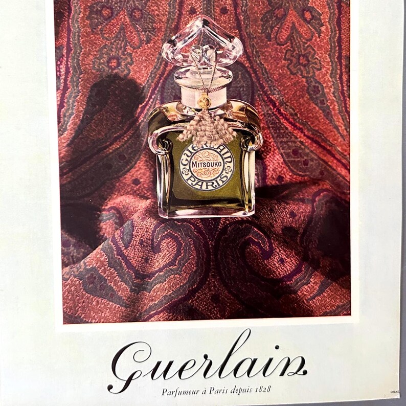 Original 1950s Vintage Guerlain Perfume Ad Print: Authentic Page From ...